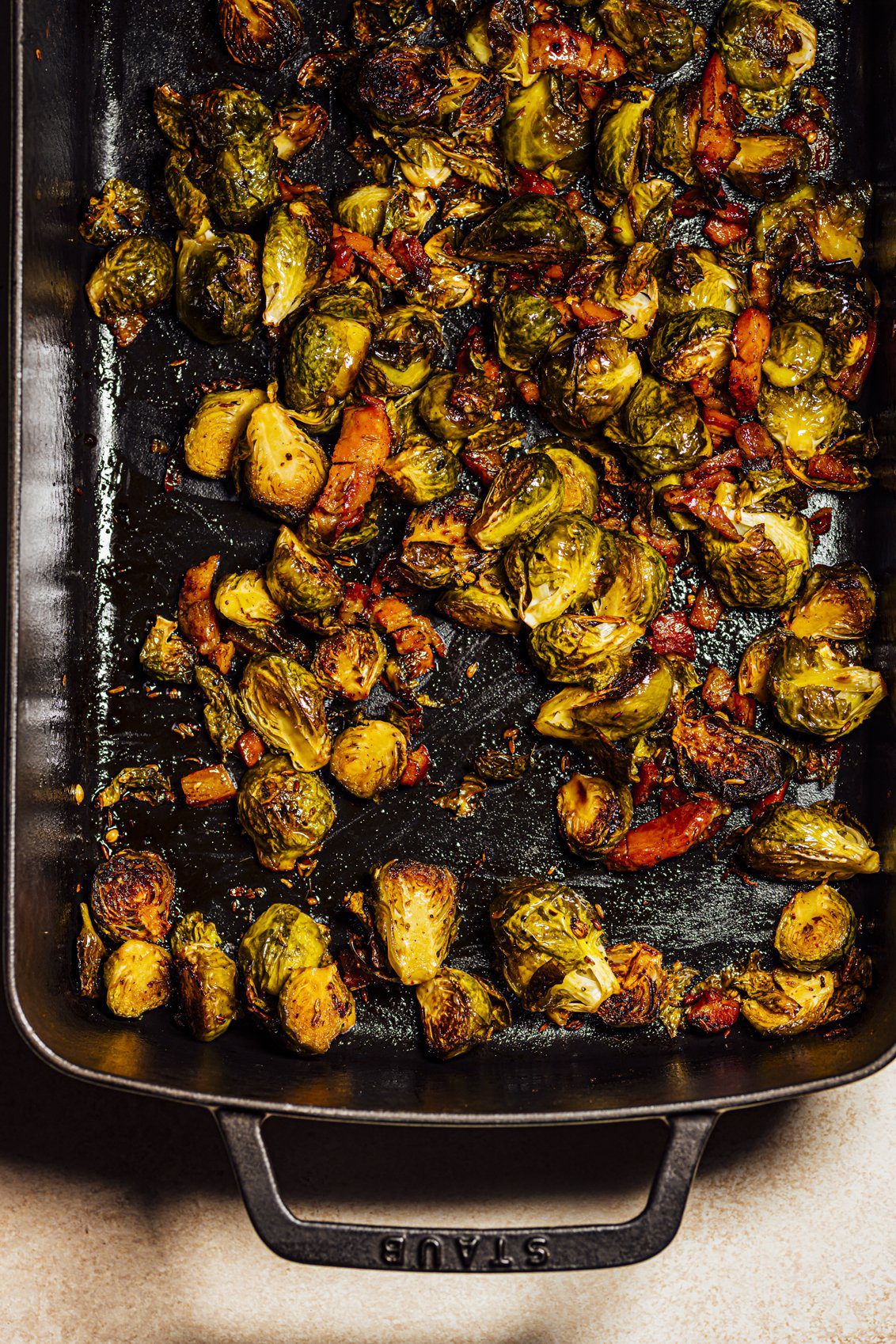 Roasted Maple Brussels Sprouts with Pancetta | Nik Sharma Cooks